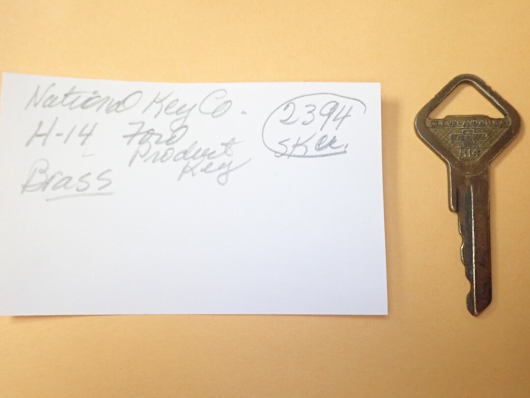 Vintage National Key Co Ford Product Ignition Door Trunk Key H-14 Brass ...