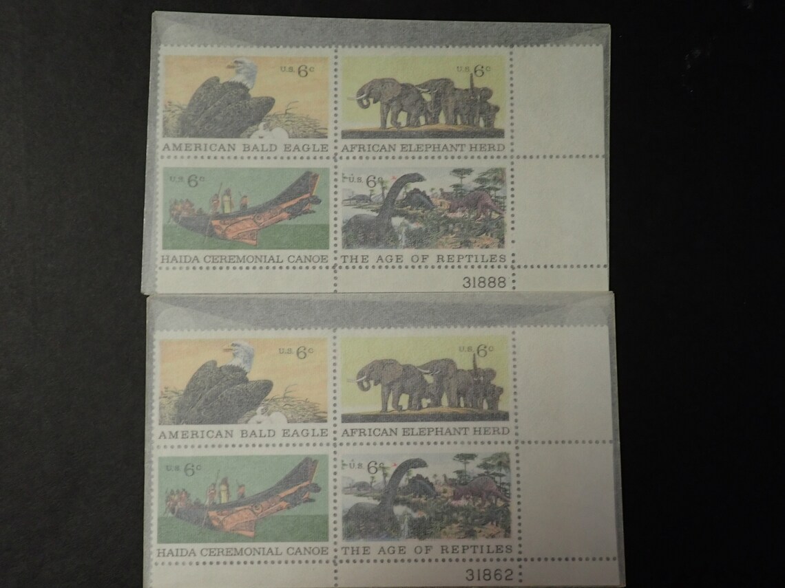 US Postage Stamps 7 Plate Blocks /2 Panes 6c MNH OG Mixed - Etsy
