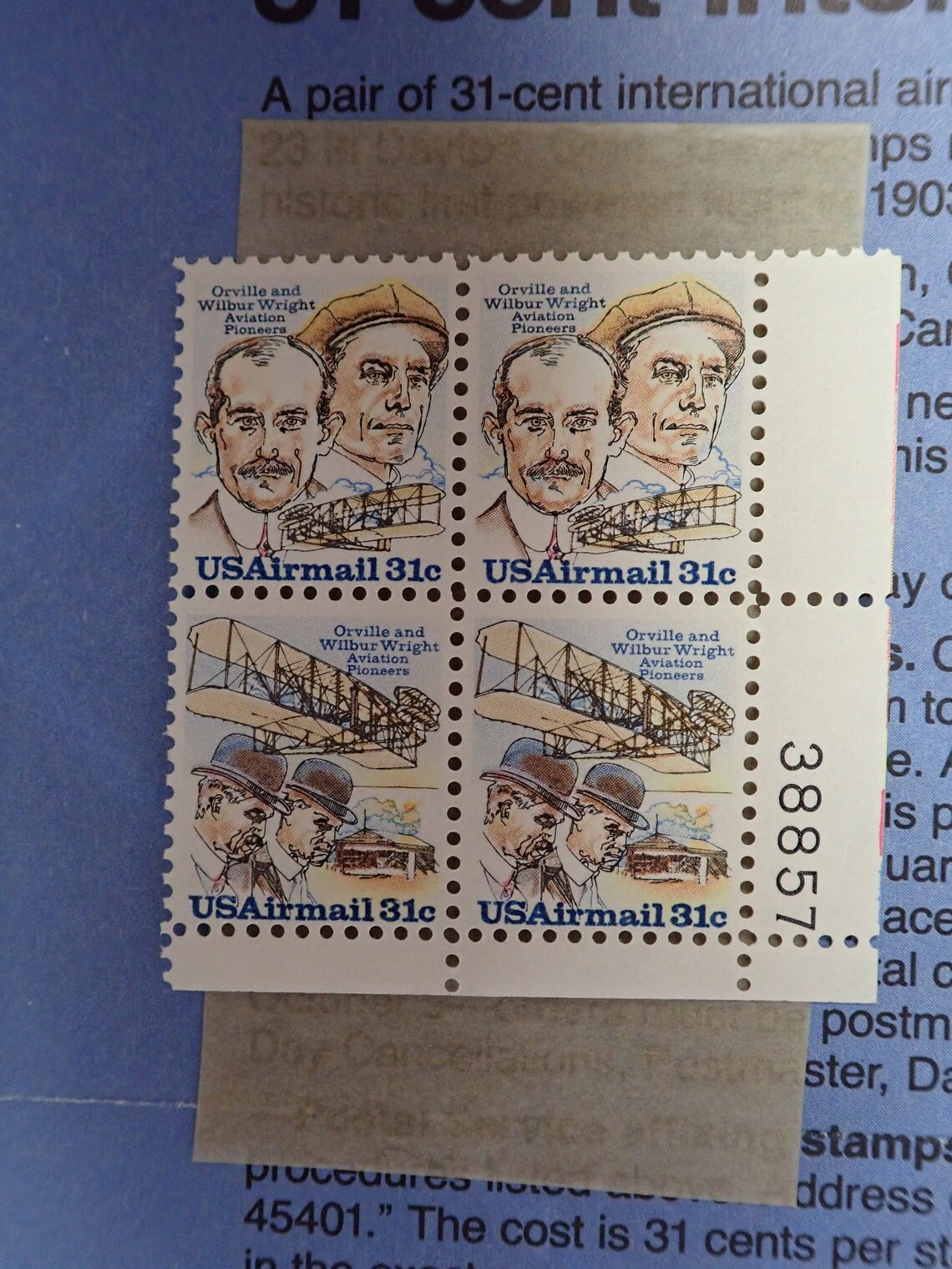 1978 US Postage Stamps On USPS Poster Page 31c Airmail Corner | Etsy