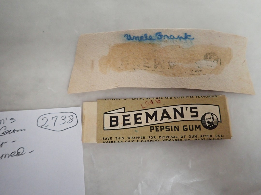 1940s BEEMAN'S Pepsin Chewing Gum Wrapper Original Good Used Excellent ...