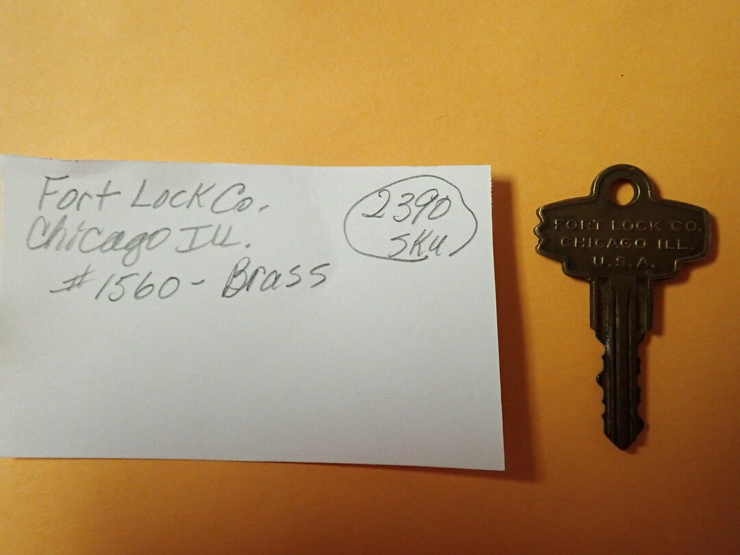 Vintage Fort Lock Co. Chicago Ill. Key 750 #1560 Brass Used Good ...