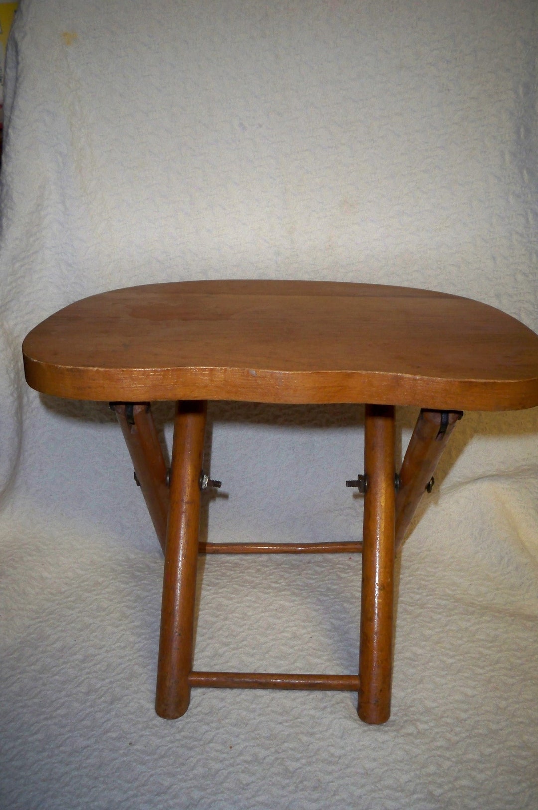 Vintage NEVCO Fold & Carry Milking Stool, Wood, Patented Yugoslavia ...