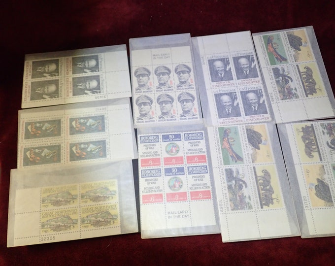 US Postage Stamps 7 Plate Blocks /2 Panes 6c MNH OG Mixed - Etsy