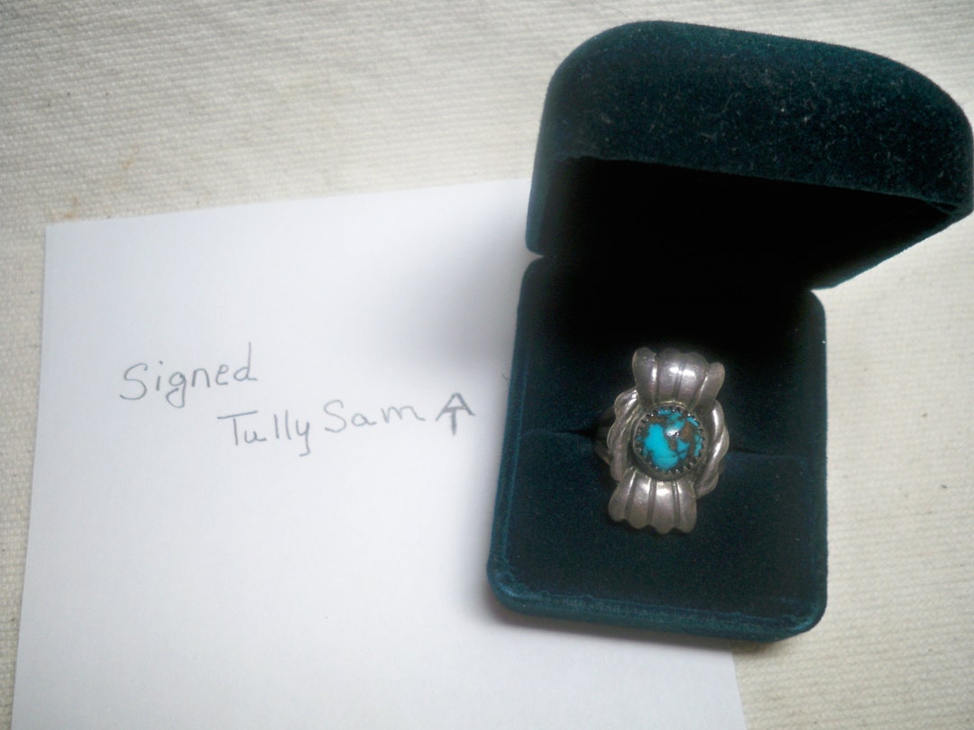 1975 Navajo Native American Silversmith TULLY SAM Signed and Hallmarked ...