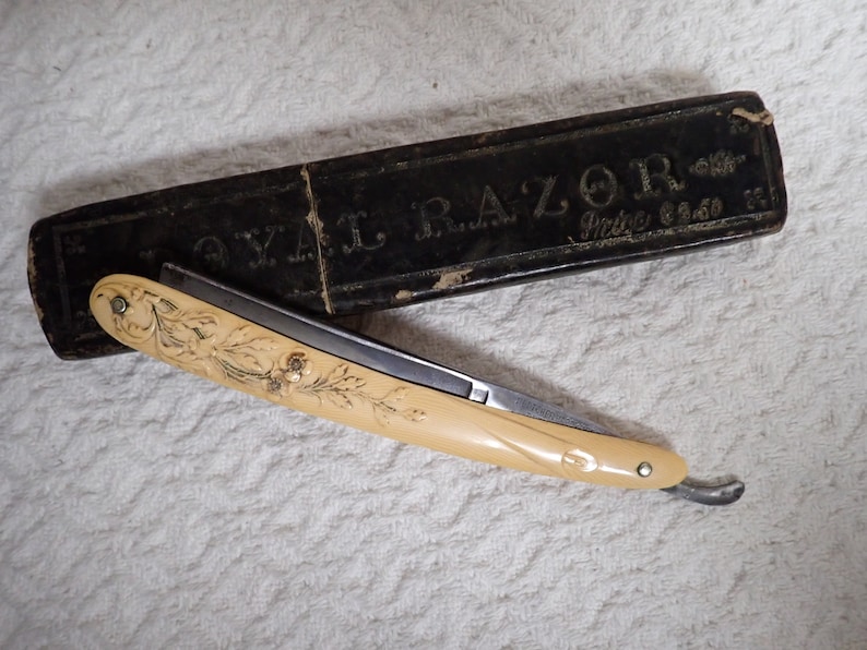 Antique Straight Razor With Box Fletcher Hardware Co. Detroit Michigan ...