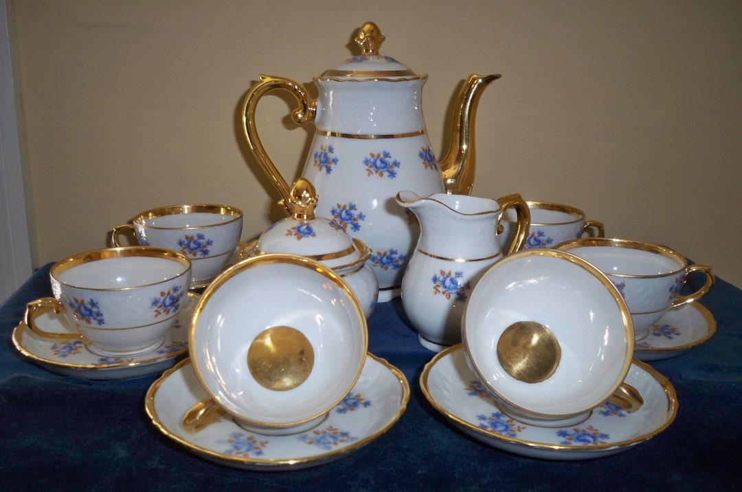 Sku 2034. 1930s Schumann Demitasse Coffee Set Standing Lion All Gold ...