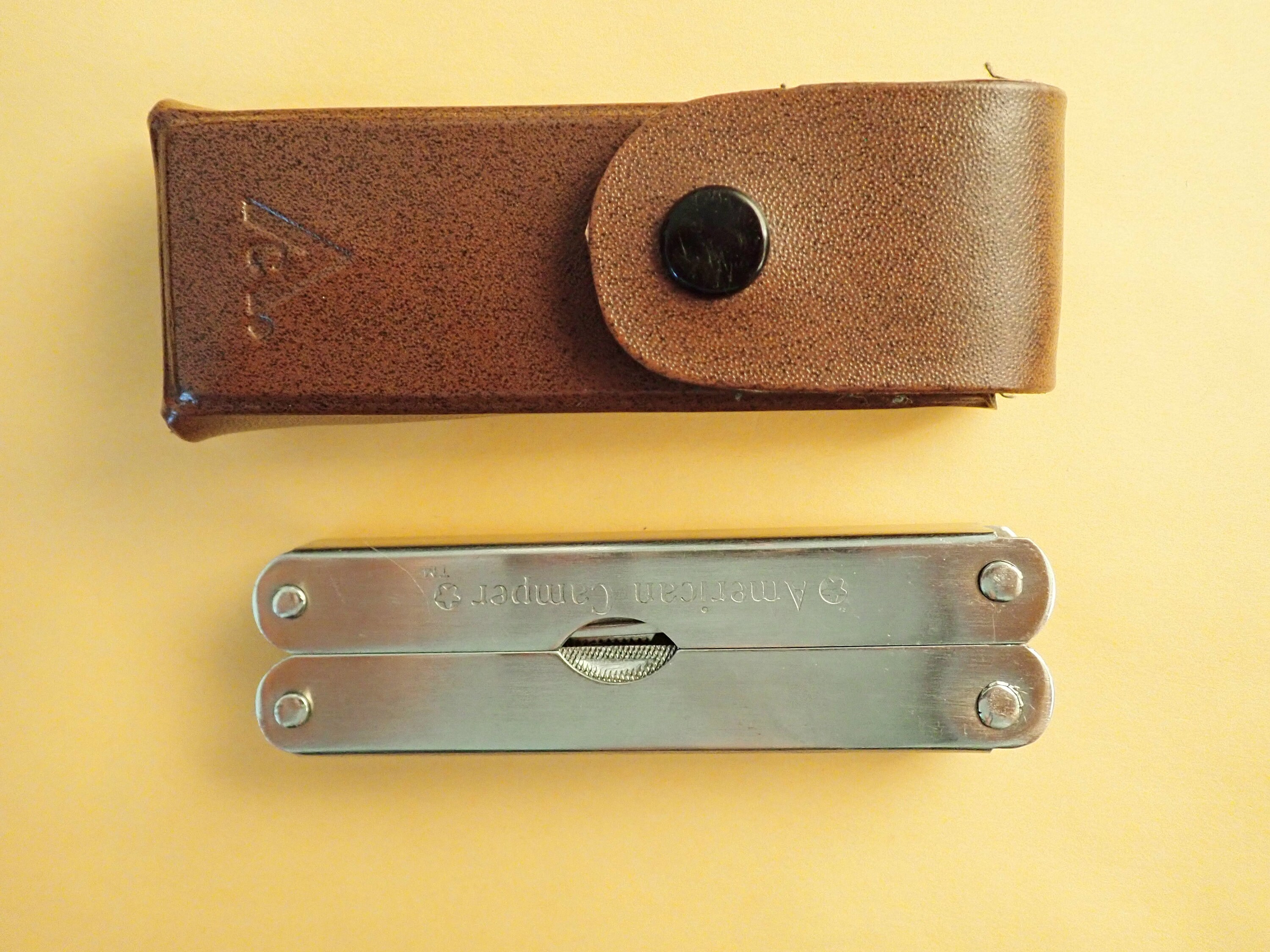 American Camper Multi Tool Stainless Knife With Leather Case - Etsy