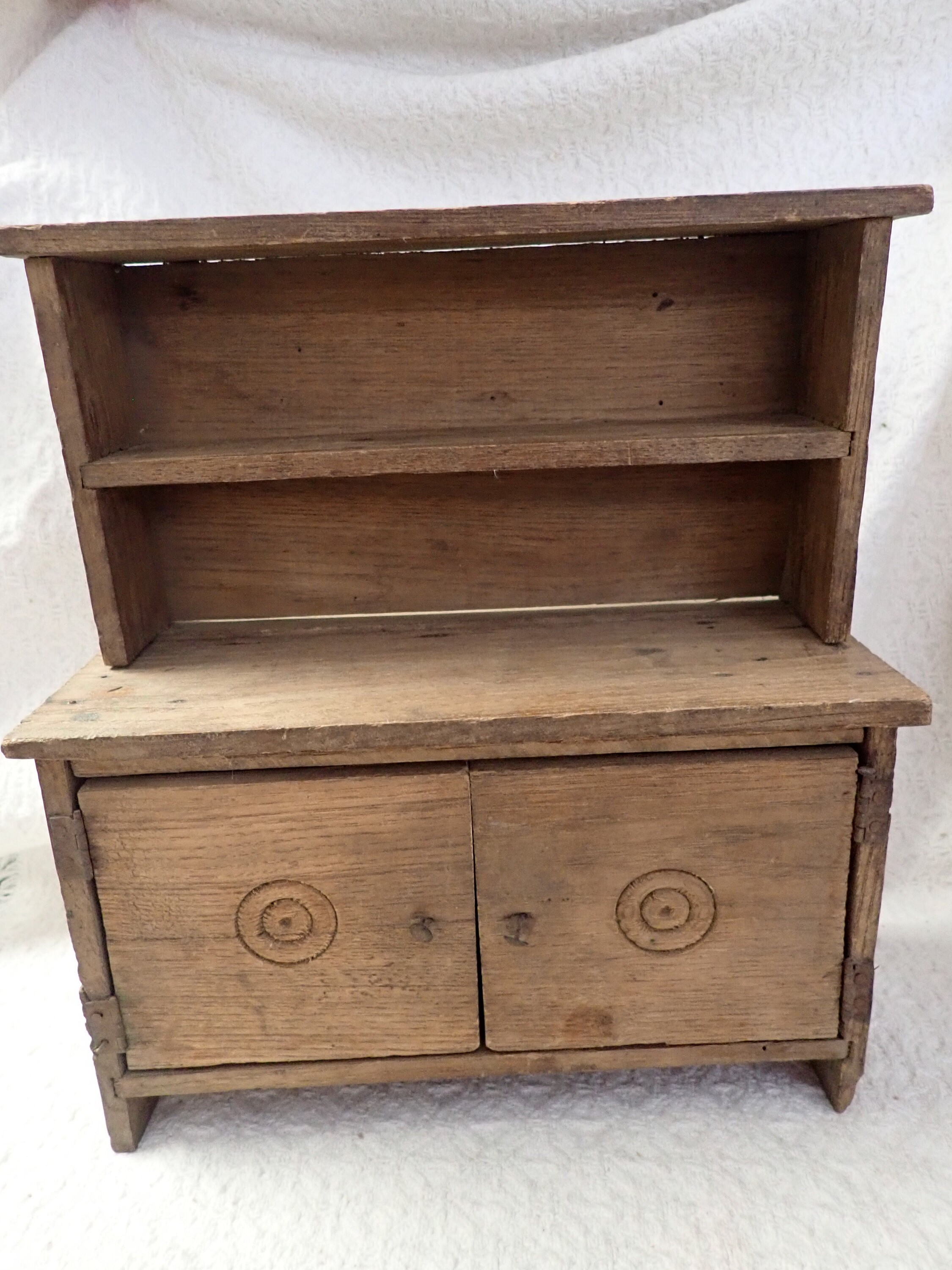 Antique Primitive Child's Oak Stepback Cupboard Hinged 10 - Etsy