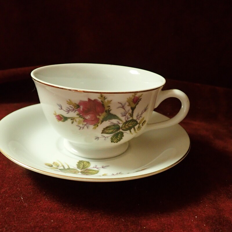 Rose Cup and Saucer - Etsy