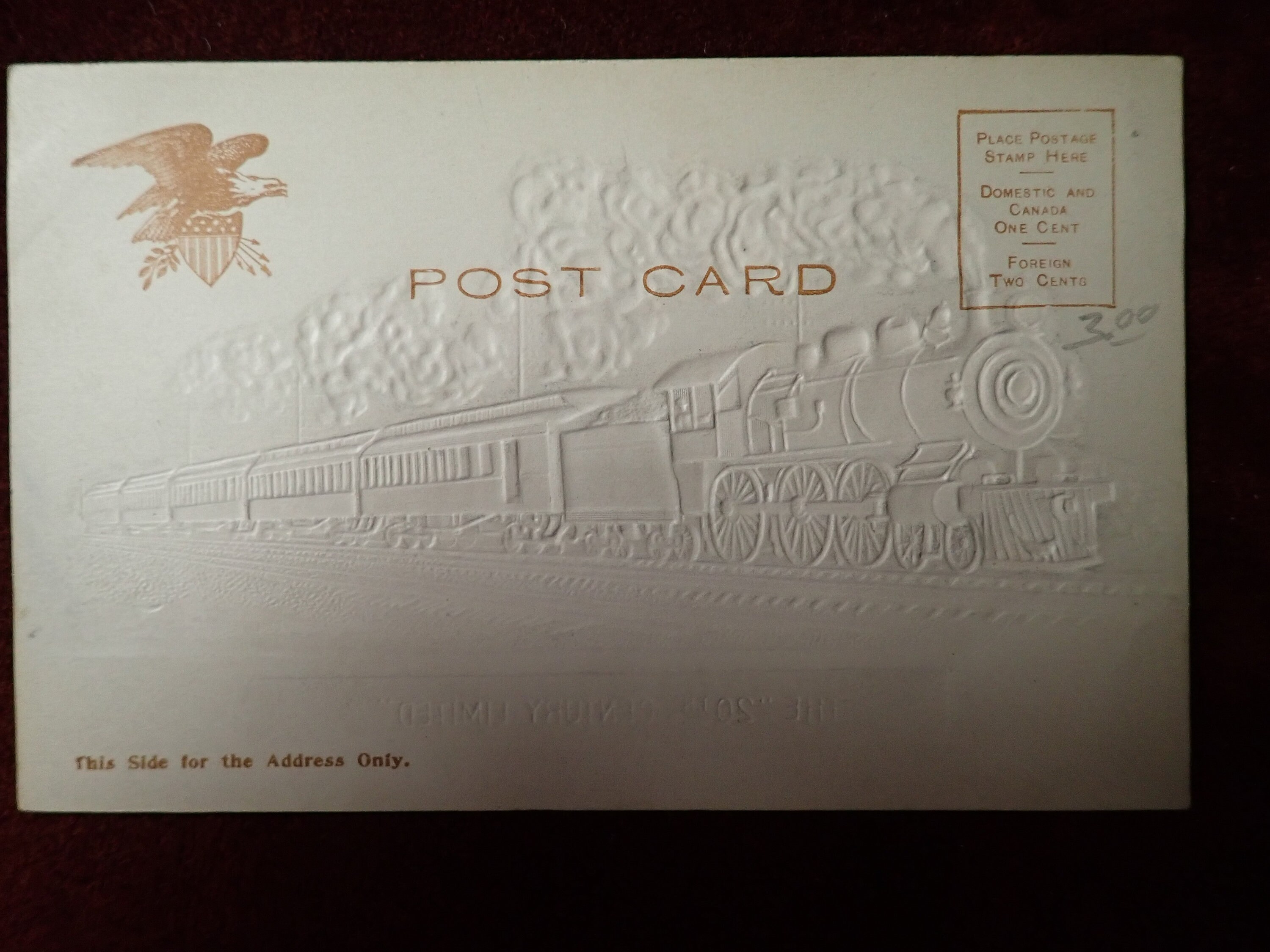 Vintage Train Post Card the 20th Century Limited Embossed / Glitter No ...