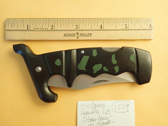 Lock Back Knife 4 Inch Blade Camo Style Handle Stainless Made | Etsy