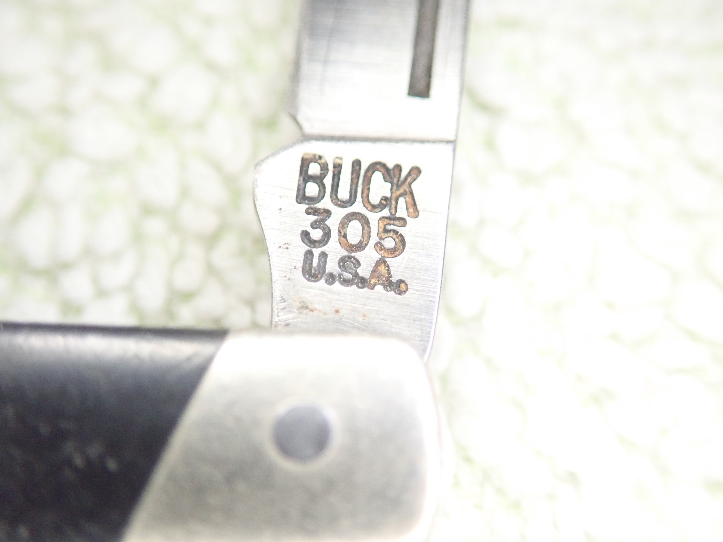 Vintage BUCK 305 Lancer Pocket Knife Anvil Logo 2 Blade 2 3/4" Closed ...