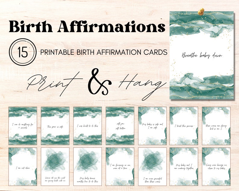 Printable Birth Affirmation Cards | Mother in Labor | Natural ...