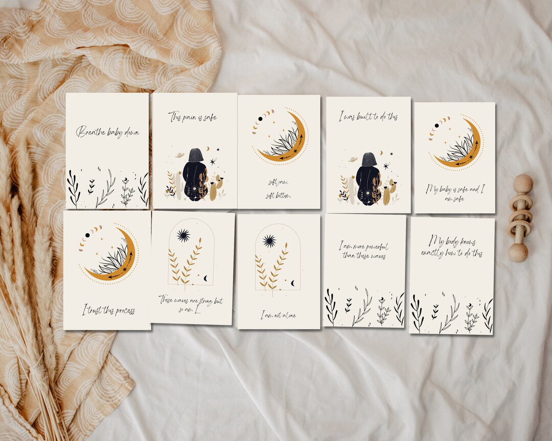 Printable Magic Boho Birth Affirmation Cards Mother in Labor Natural ...