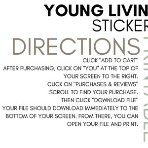YOUNG LIVING 15ml Labels Printable Digital Stickers Essential Oil ...
