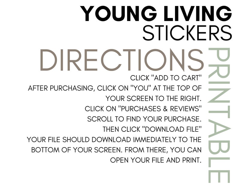 YOUNG LIVING Stickers | Printable Digital Stickers | Essential Oil ...