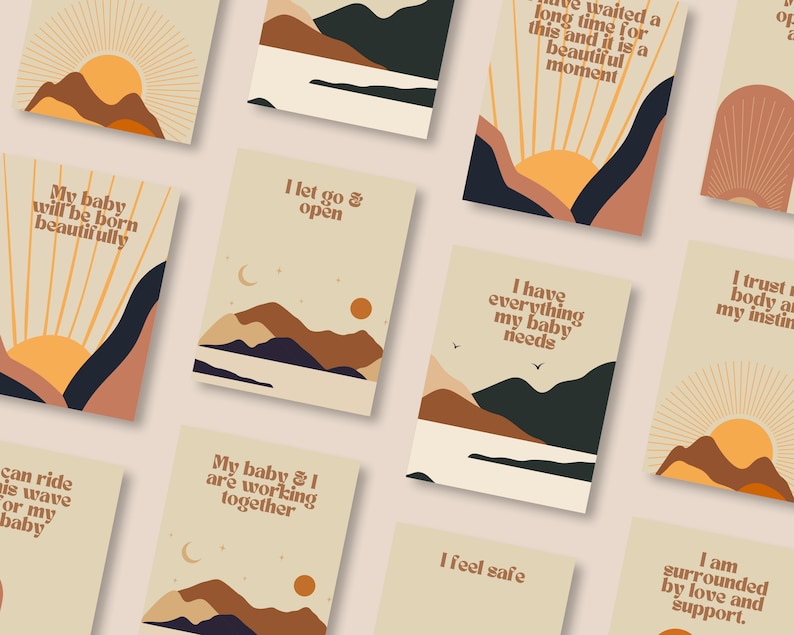 Printable Sun Birth Affirmation Cards Mother in Labor - Etsy