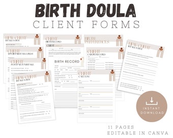 Editable Birth Doula Welcome Package Doula Client Forms New - Etsy