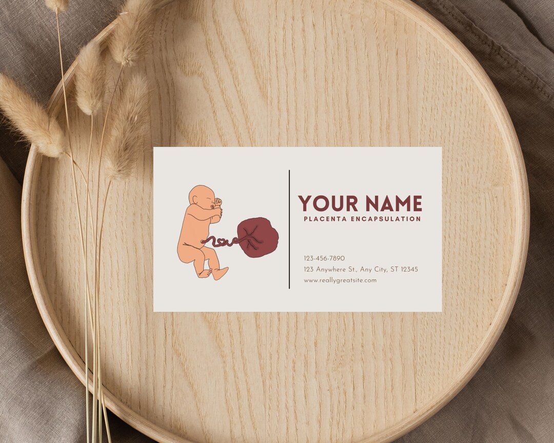 Editable Placenta Encapsulation Business Cards | Birth Worker Business ...