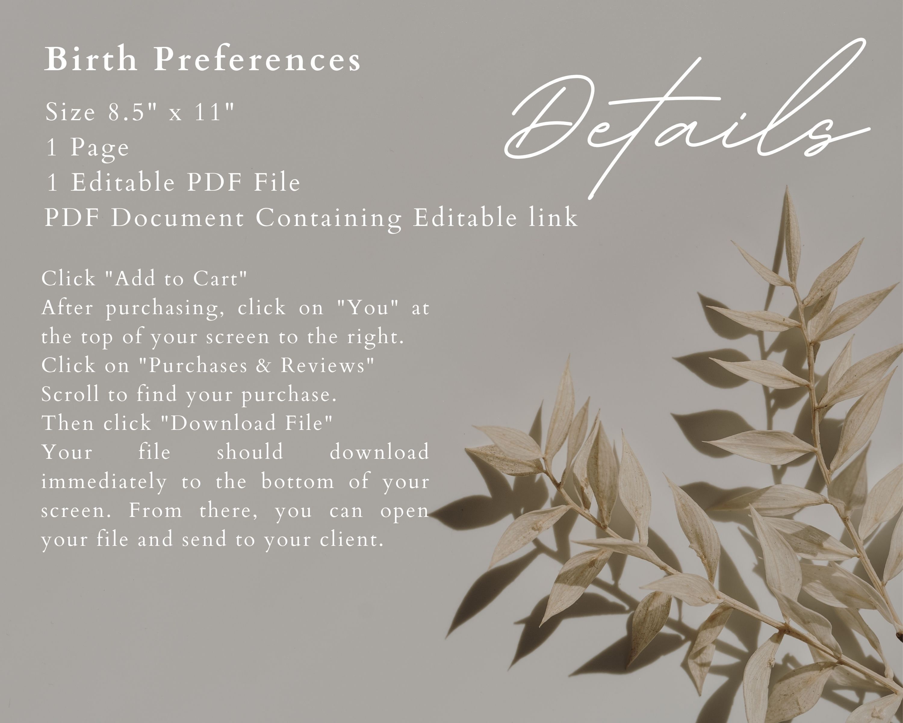 Printable Birth Preferences Template | Natural Childbirth ...