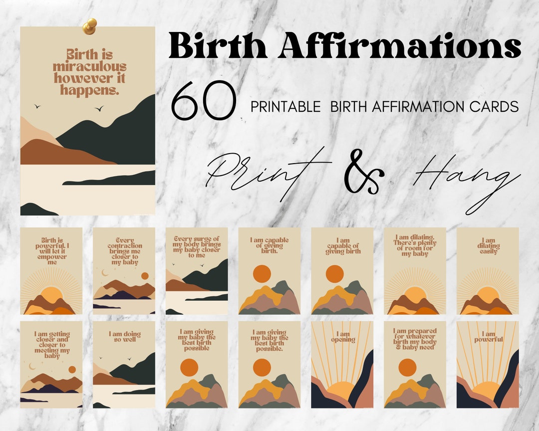 Printable Birth Affirmation Cards | Mother in Labor | Natural ...