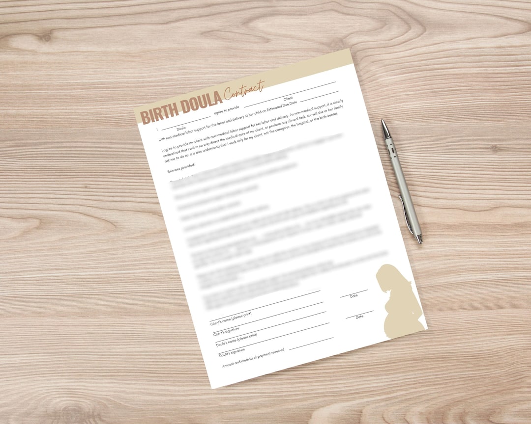 Doula Contract | Doula Paperwork | Editable Template | New Client ...