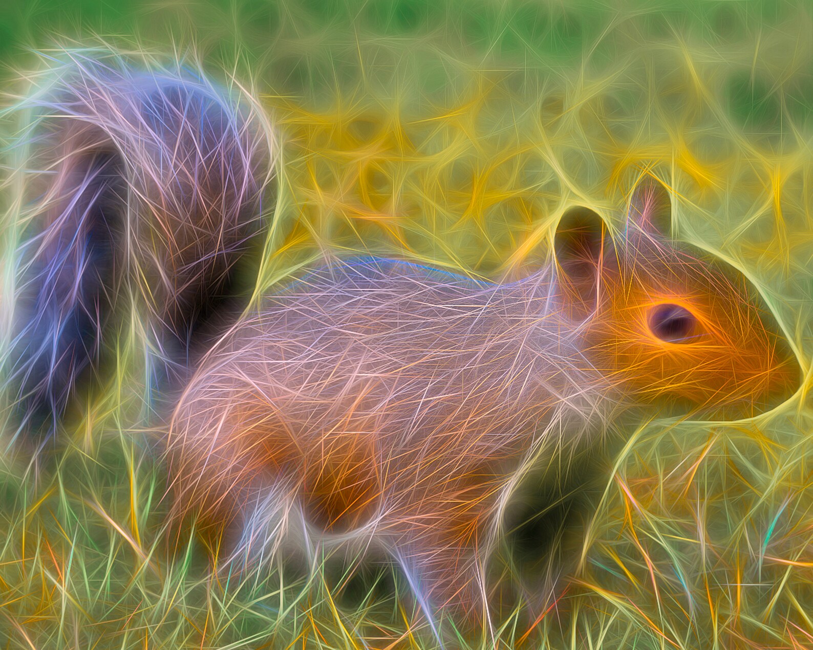 Electric Squirrel/digital Wall Art/wall - Etsy