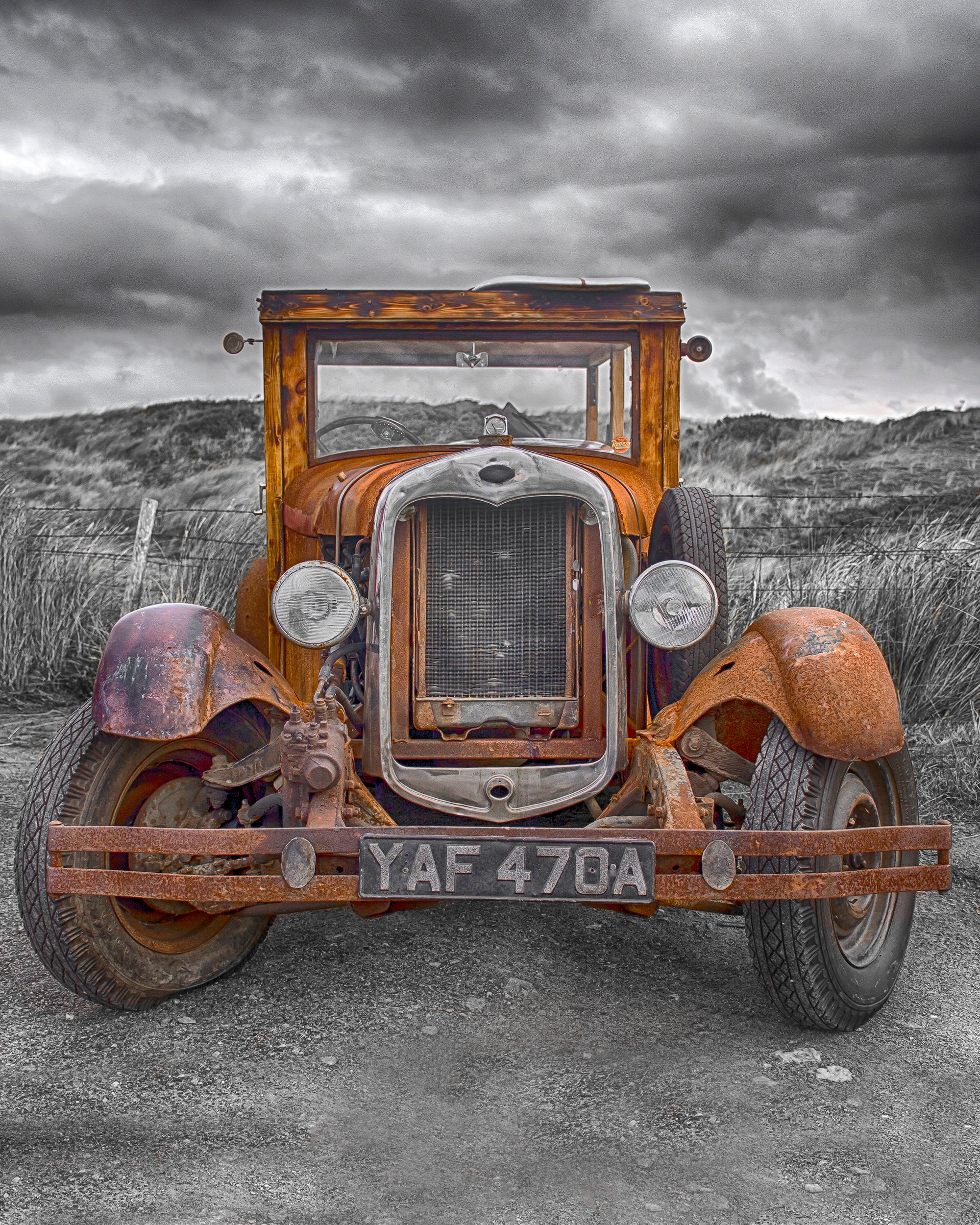 Rat Rod/hot Rod/car/old Banger/rusty/colour Pop/surf Mobile/orange ...