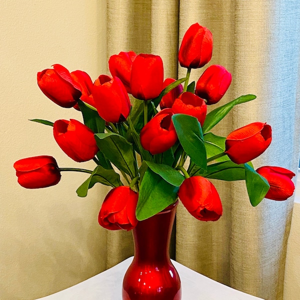 Fake Tulips in Vase - Etsy