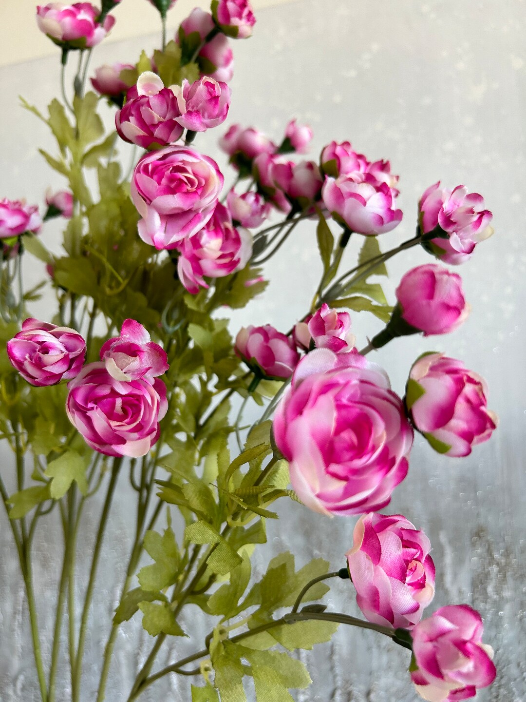 Lavender Mini Faux Ranunculus, Artificial Purple Small Ranunculus, Faux ...