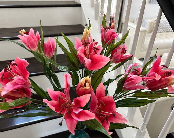 Real Touch Large Cymbidium Stem, Long Stem Faux Orchid, Realistic Green ...