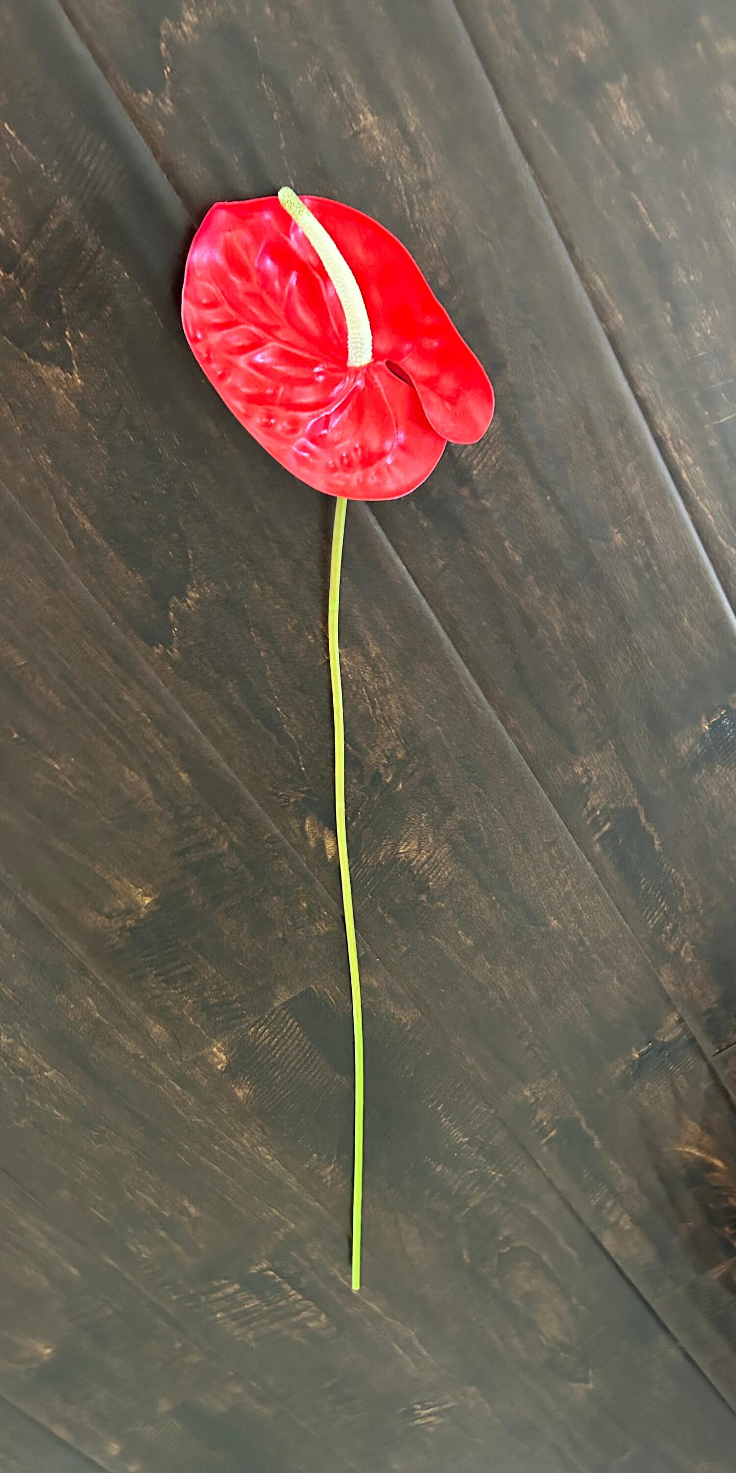Red Faux Anthurium Stem: Realistic Tropical Flowers, Artificial ...