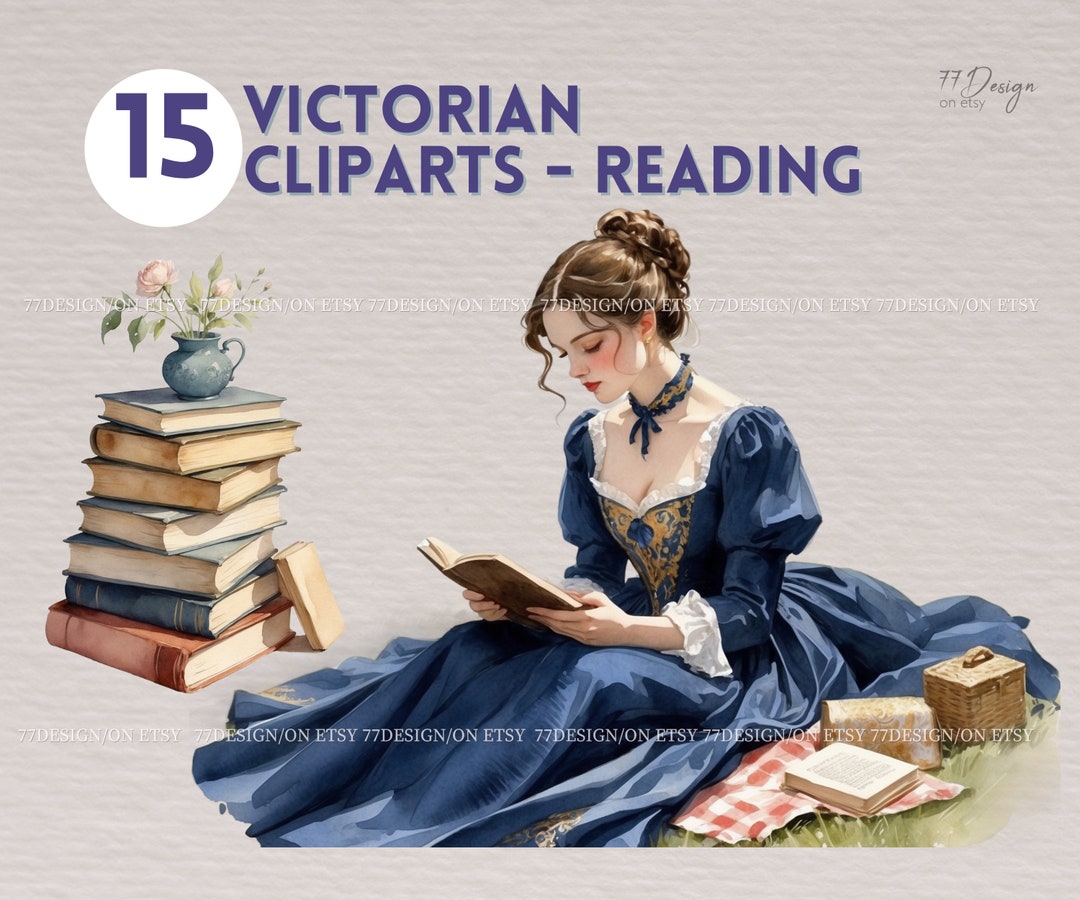 Watercolour Victorian Cliparts, Victorian Era, Victorian Reading PNG ...