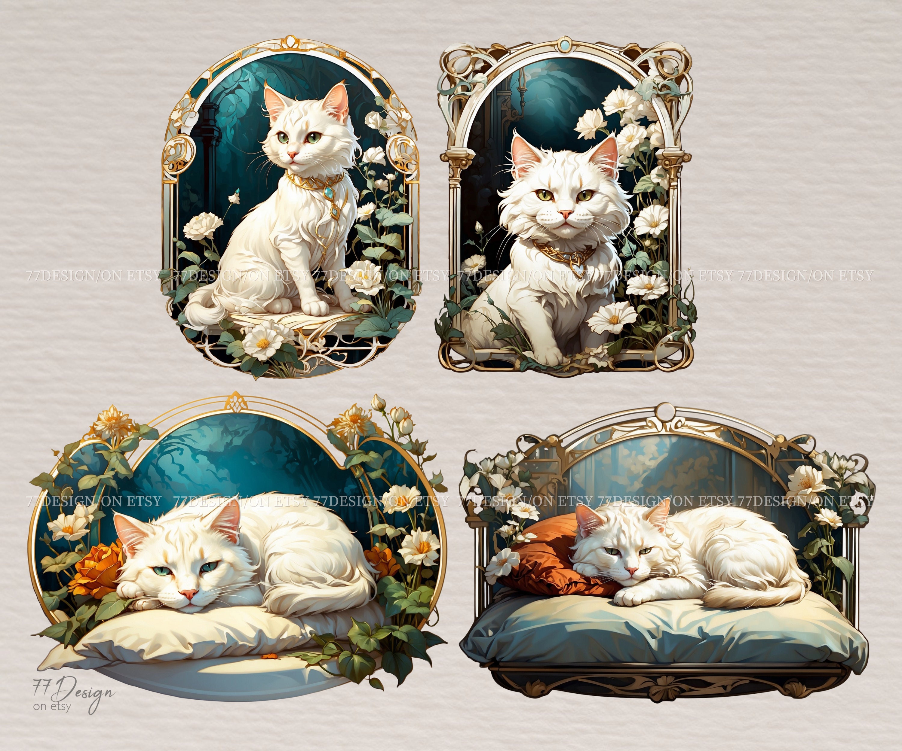 White Cats Clipart, White Cat PNG, White Kittens , Cute Cat Clipart ...