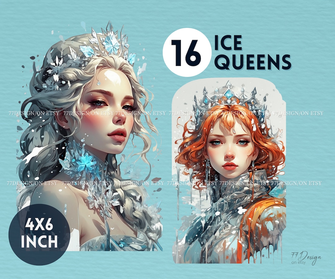 Ice Queen Clipart, Fantasy Royal Storybook, Watercolor Winter Ice Queen ...