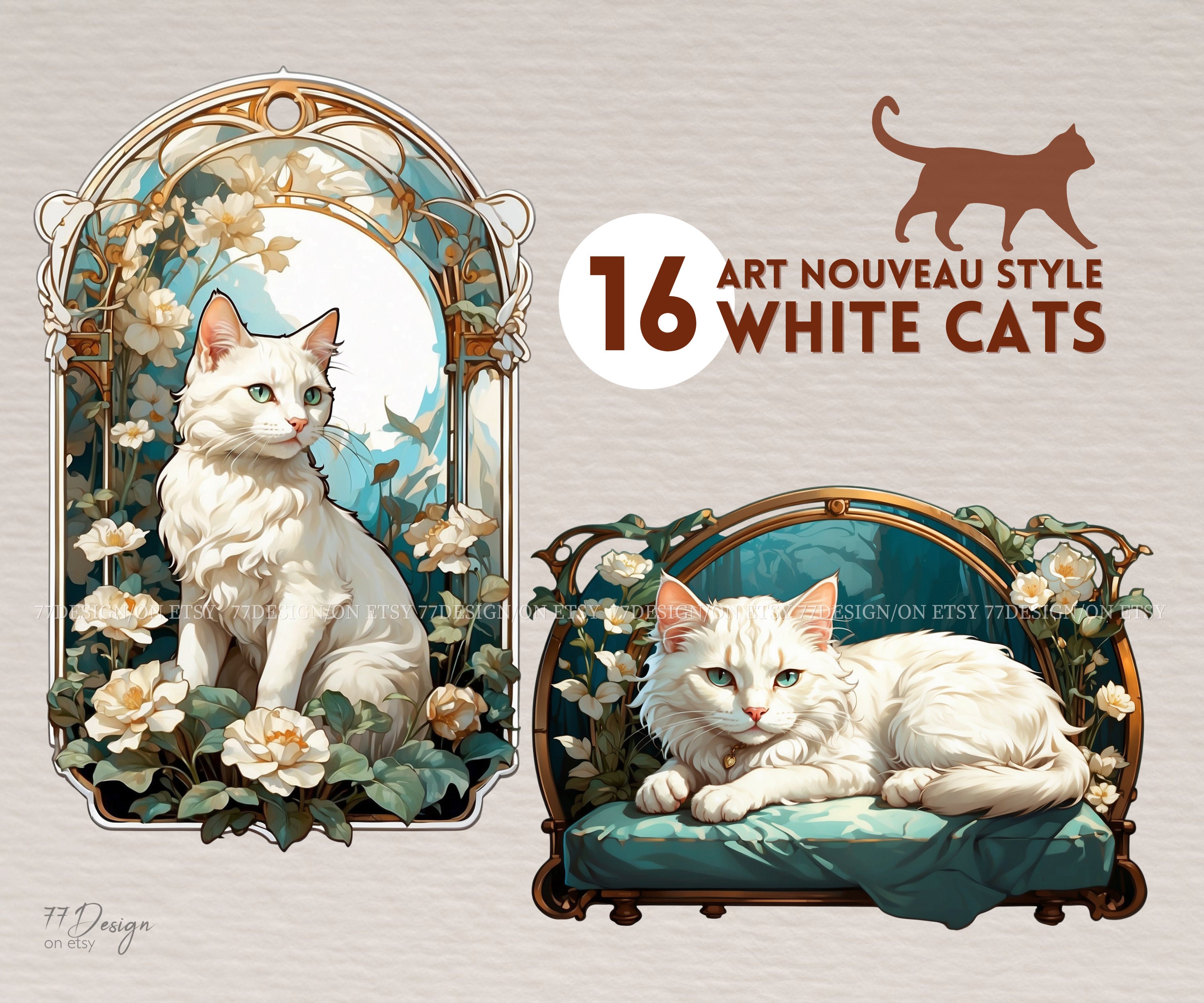 White Cats Clipart, White Cat PNG, White Kittens , Cute Cat Clipart ...