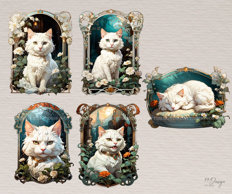 White Cats Clipart, White Cat PNG, White Kittens , Cute Cat Clipart ...