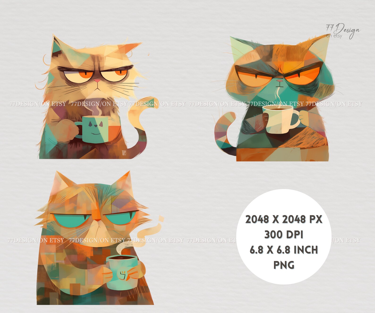 Illustration Grumpy Cat, Tired Cat PNG, Angry Cat PNG, Grumpy Coffee ...