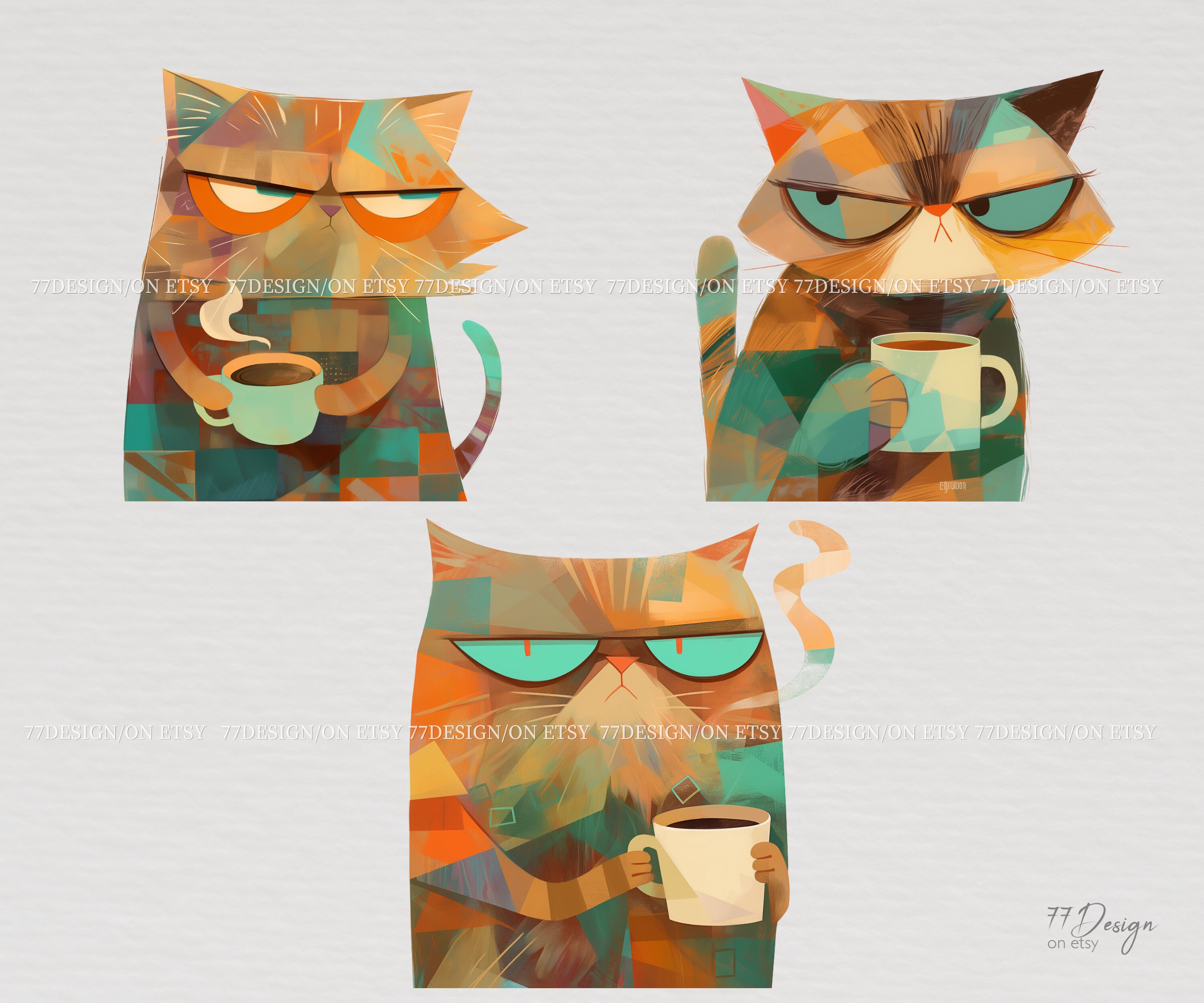 Illustration Grumpy Cat, Tired Cat PNG, Angry Cat PNG, Grumpy Coffee ...