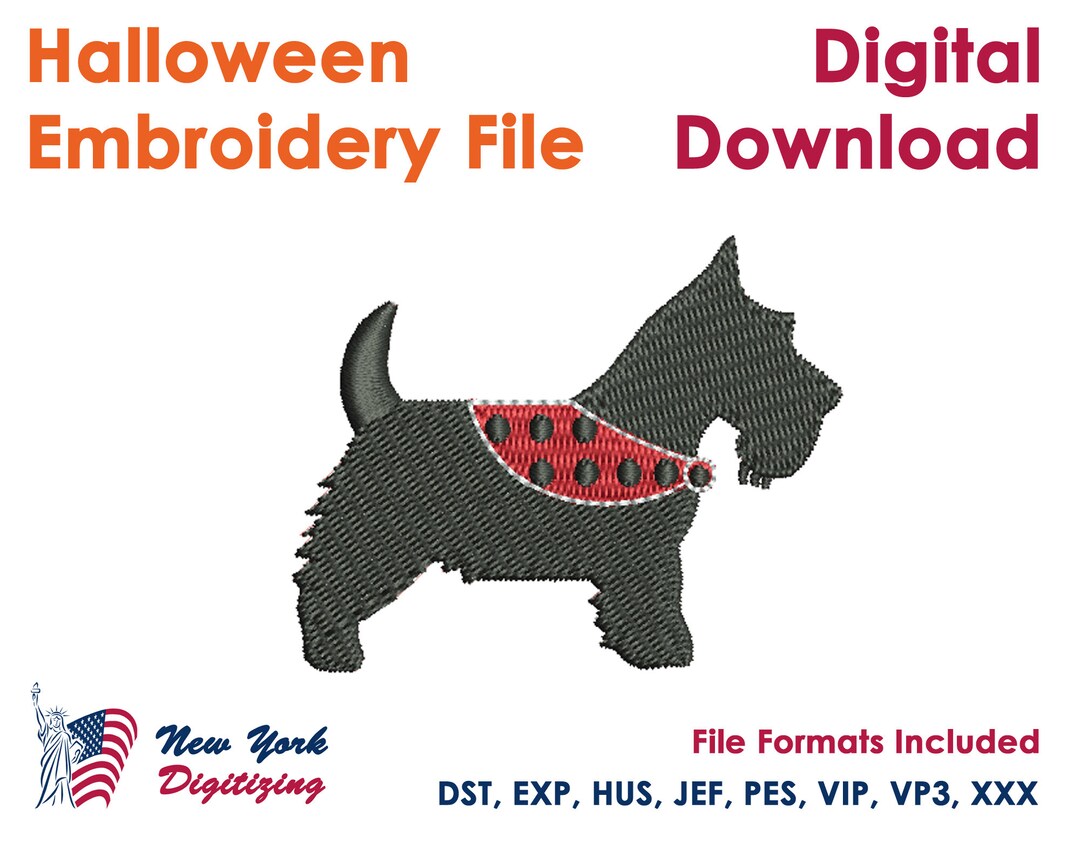 Scottie Dog, Scottish Terrier, Dog Embroidery Digitize, Dog Embroidery ...