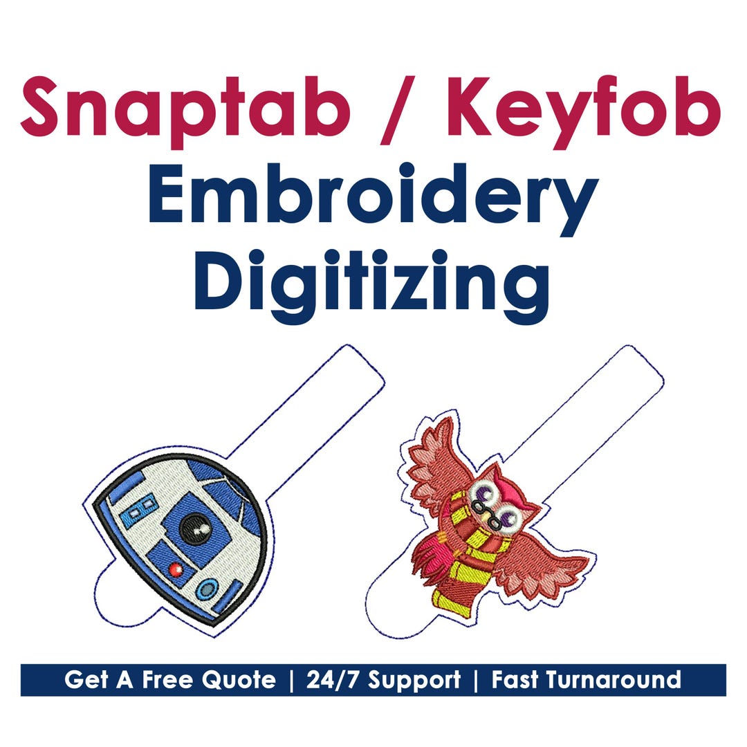 Snap Tab Digitizing, Eyelet Key Fob Digitizing, Embroidery Digitizing ...