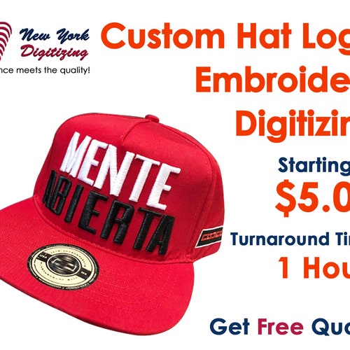 Embroidery Digitizing Services Cap Logo Embroidery - Etsy