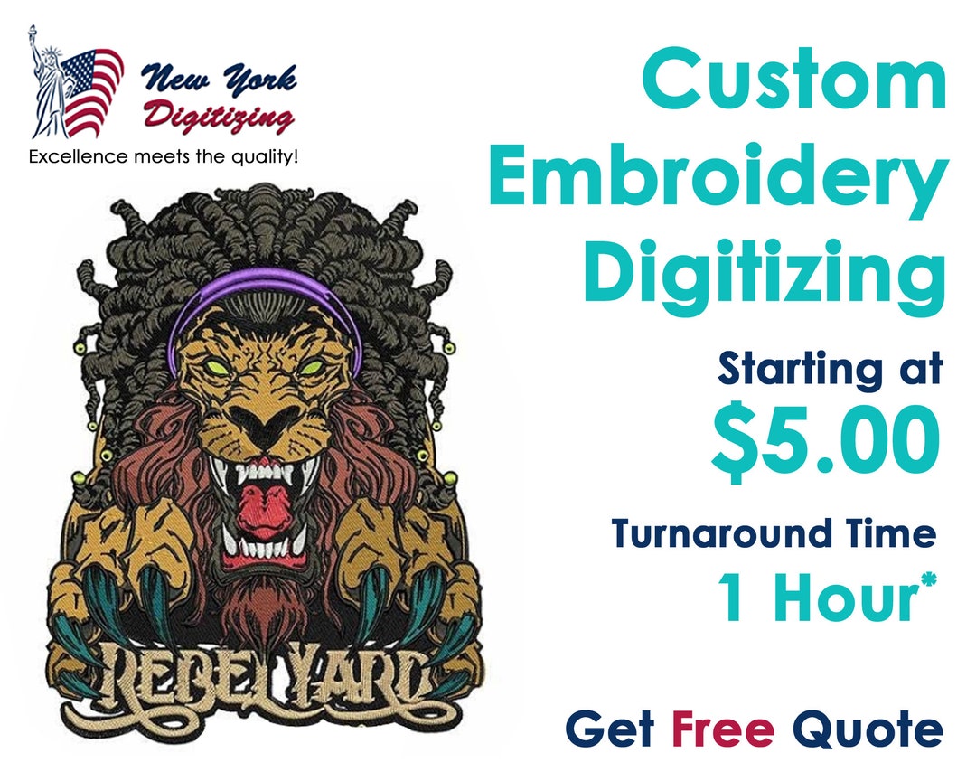Custom Embroidery Digitizing Logo Digitizing Embroidery - Etsy