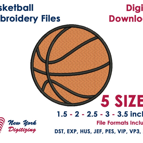 Basketball Embroidery Design - Etsy
