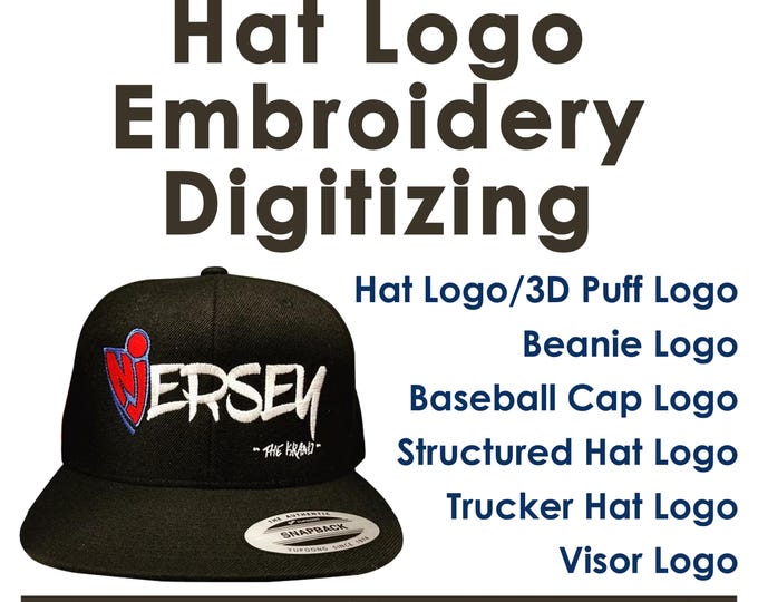 Embroidery Digitizing Services, 3D Puff Embroidery Digitizing, Hat Logo ...
