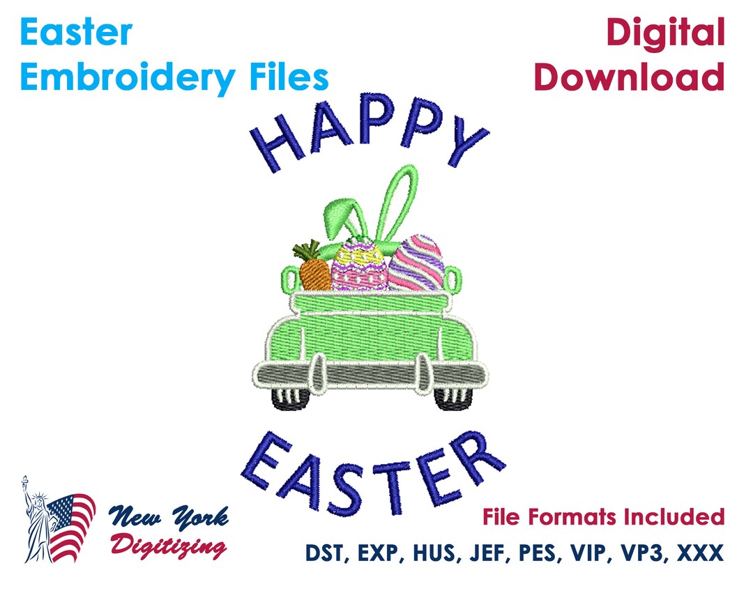 Happy Easter Embroidery Designs, Easter Embroidery Files, Bunny ...