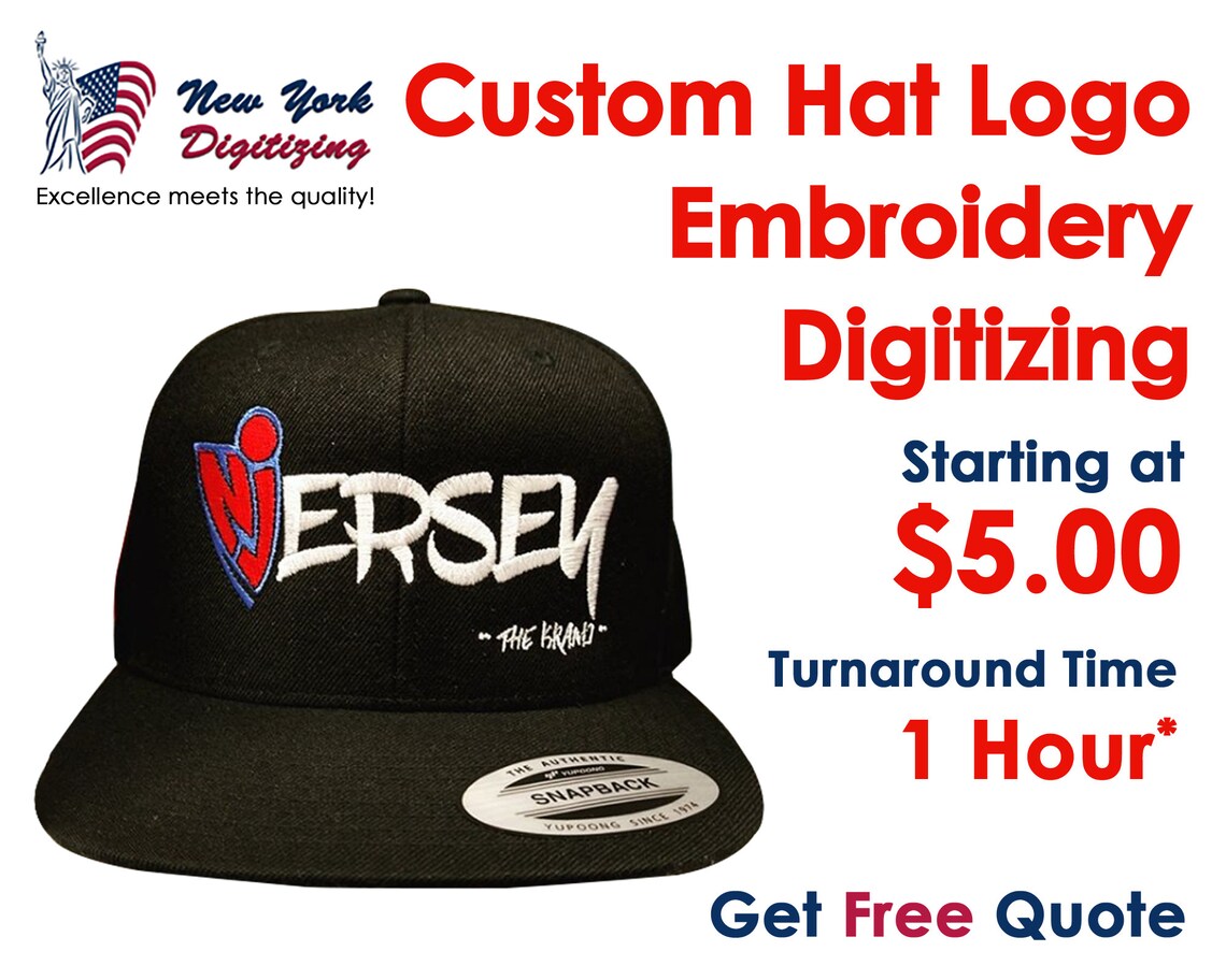 Embroidery Digitizing Services Cap Logo Embroidery - Etsy