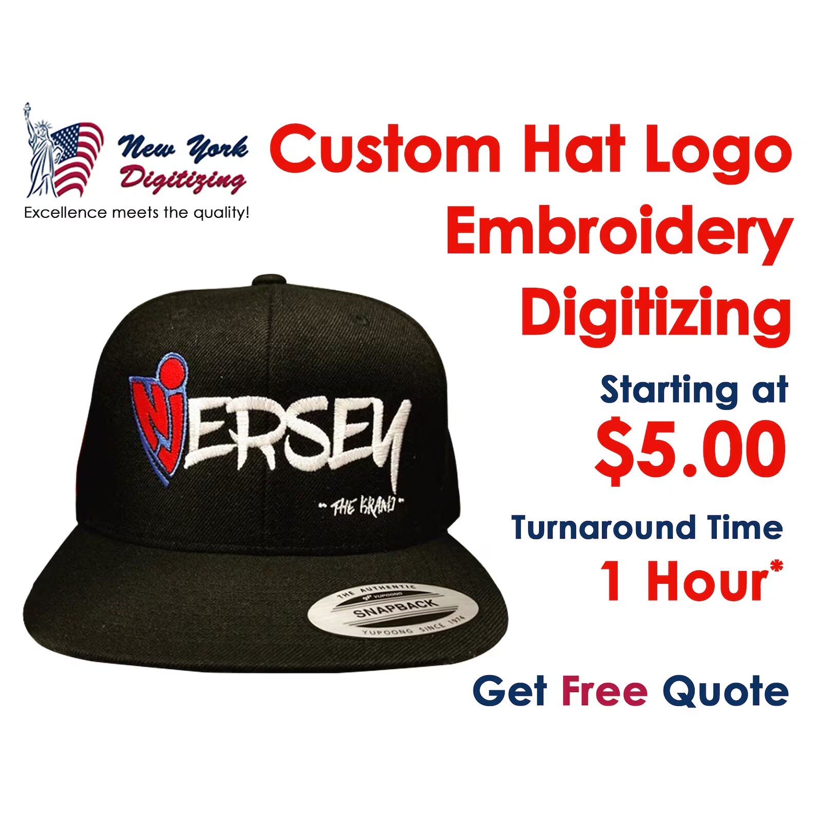 Embroidery Digitizing Services, Cap Logo Embroidery Digitizing, Hat ...