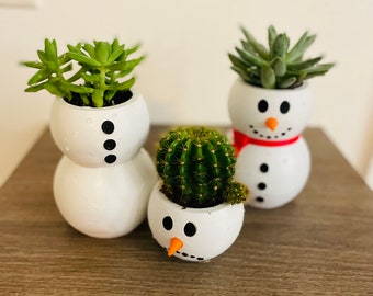 Snowman Pot | Winter Pot | Holiday Decor | Snowman Christmas Decoration ...