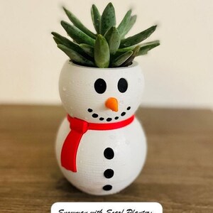 3D Printed Snowman Planter: Holiday Succulent Pot - Etsy